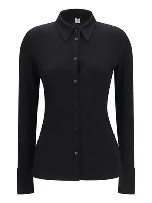 TOTEME Viscose Shirt With High Cuffs - Black