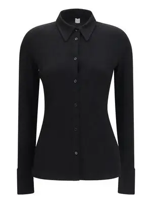 TOTEME Viscose Shirt With High Cuffs - Black