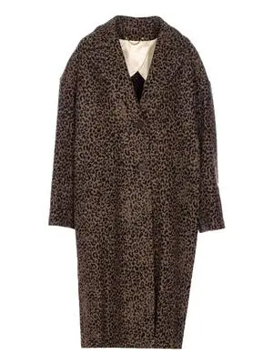 GOLDEN GOOSE Animal Print Coat - Brown