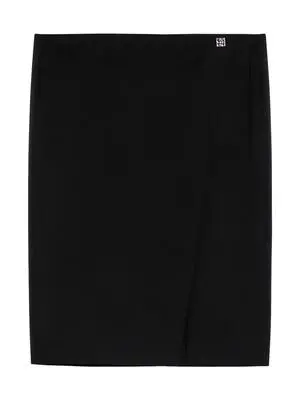 Givenchy Wool Skirt With Metal Button 4g - Black