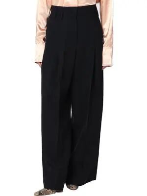JIL SANDER JIL SANDER Wide Silk Blend Trousers Black