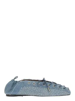 GANNI Lace-up Ballerina - Blue