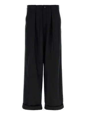 Dolce & Gabbana Wool Wide-leg Pant - Black