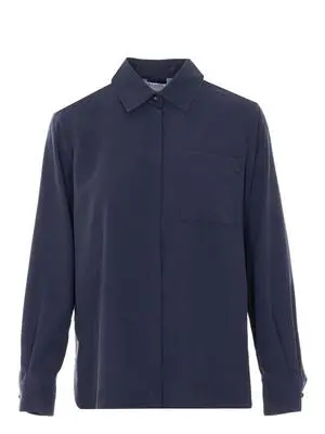 Max Mara MAX MARA Siamese Silk Shirt Blue