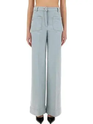 Victoria Beckham Alina Straight Wide Leg Jeans - Multicolor