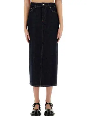 Moschino Long Denim Skirt - Blue