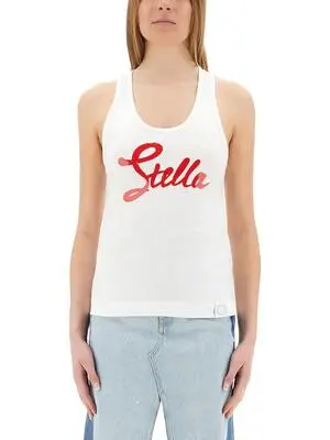 Stella McCartney Logo Cotton Tank Top - White