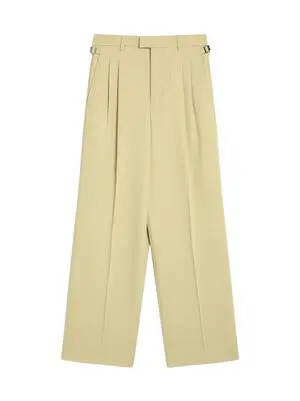 AMI Paris Wide Wool Trousers - Green