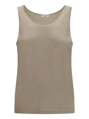Brunello Cucinelli Luminous Knit Tank Top - Cream