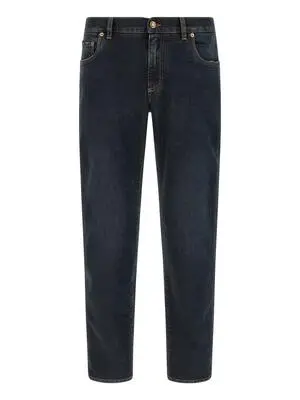 Dolce & Gabbana Logo Plaque Jeans - Blue