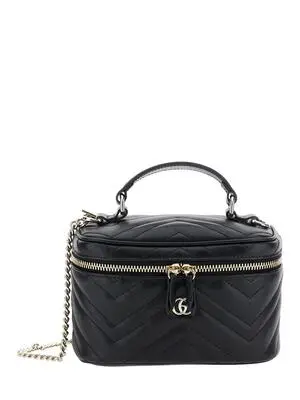 GUCCI Gucci Women Handbag 'Gucci' With Chain Strap And Gg Plaque On Front In Black Leather For Women
