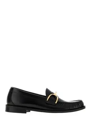 Alexander McQueen Leather Wishbone Loafers - Black