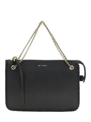 Etro Leather Crossbody Clutch - Black
