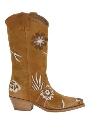 P.a.r.o.s.h Suede Texan Boots - Brown
