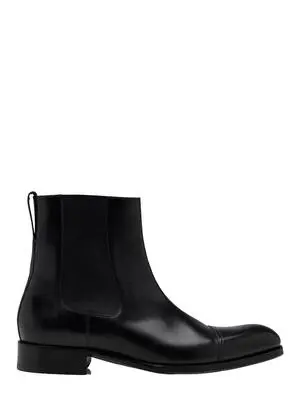 TOM FORD Burnished Leather Edgar Chelsea Boot - Black