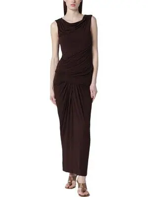 ENTIRE STUDIOS Draped Maxi Dress - Brown