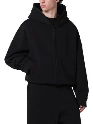 ENTIRE STUDIOS Cotton Zip-Up Hoodie Black