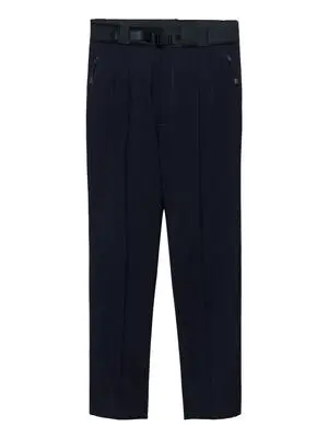 Prada Wool Trousers With Technical Details - Blue