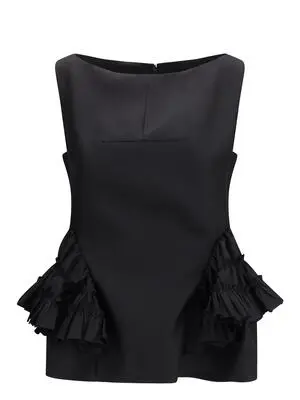 Dries Van Noten Ruffled Peplum Top - Black