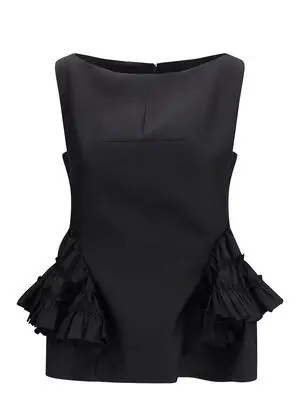 Dries Van Noten Ruffled Peplum Top - Black