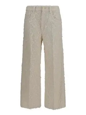 Brunello Cucinelli Square-leg Dyed Furry Pants With Monili - Multicolor