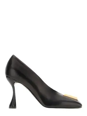 Balmain Leather Pumps With Gold Tone Hardware - Multicolor