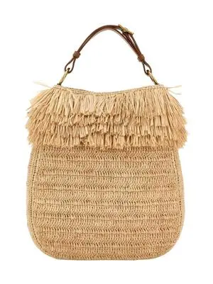 Saint Laurent Raffia Roady Shopping Bag - Brown