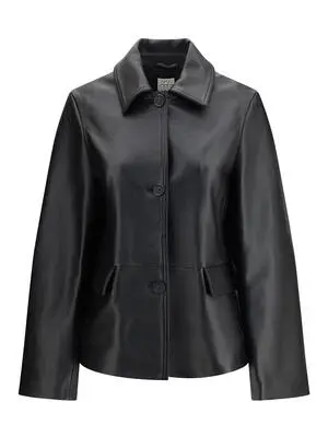 TOTEME Grained Leather Jacket - Black