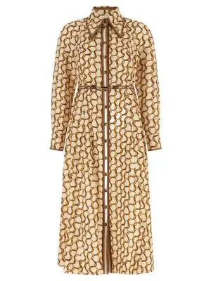Zimmermann Linen Chain Print Chemisier Dress - Cream