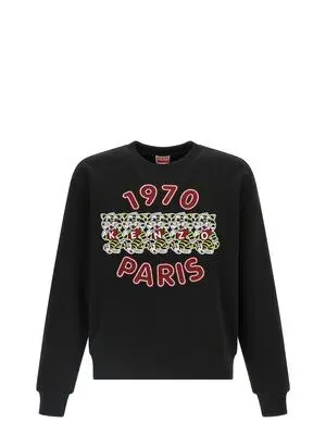 Kenzo KENZO Wild Tiger Embroidered Crewneck Sweatshirt Black