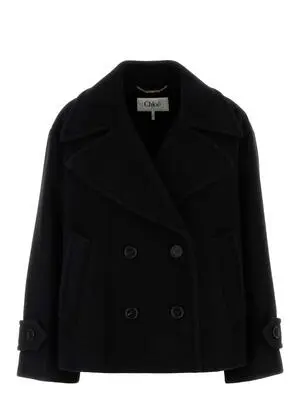 Chloé Wool Blend Coat - Black