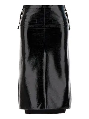 COURREGES Glossed Belted Skirt - Multicolor