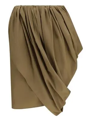Chloé Cotton Poplin Wrap Skirt Green