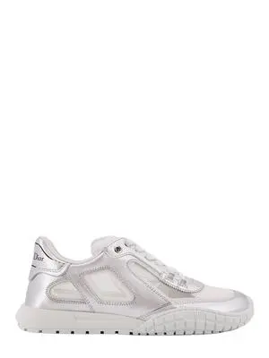 Dior Laminated Leather Tech Sneakers - Silver