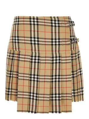 Burberry Plaid Buckled Skirt - Multicolor
