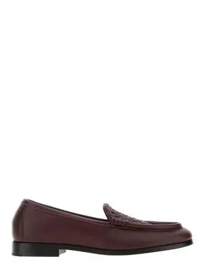 Bottega Veneta Bottega Veneta Leather Silenzio Loafers Red