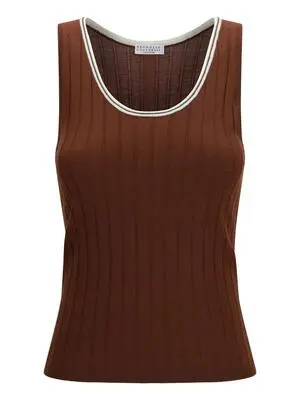 Brunello Cucinelli BRUNELLO CUCINELLI Ribbed Jersey Top Multicolor