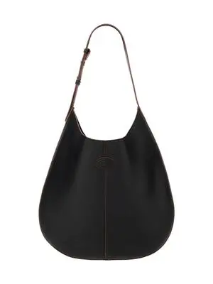 TOD'S TOD'S Calfskin Hobo Bag Black