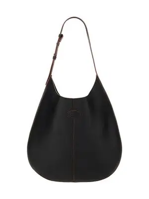 TOD'S Calfskin Hobo Bag - Black