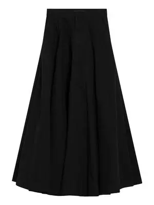 Balenciaga Cotton Ripstop Godet Maxi Skirt - Black