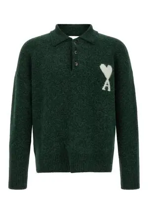 AMI Paris De Coeur' Polo Shirt - Green