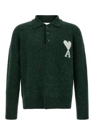AMI Paris De Coeur' Polo Shirt - Green