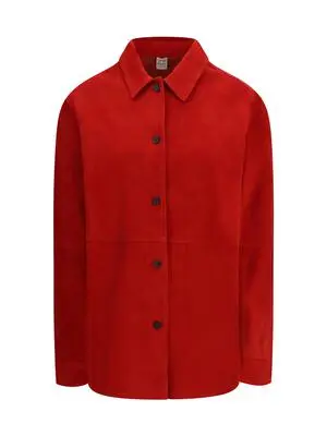 TOTEME Suede Shirt Jacket - Red