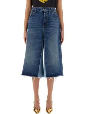 Chloé Patchwork Denim Bermuda Shorts - Blue