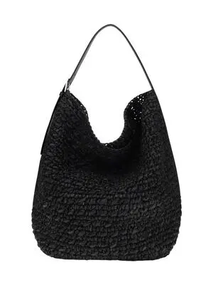 TOTEME Paper Raffia Tote Shoulder Bag - Black