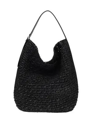 TOTEME Paper Raffia Tote Shoulder Bag - Black