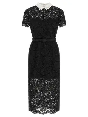 SELF-PORTRAIT Lace Midi Dress - Black