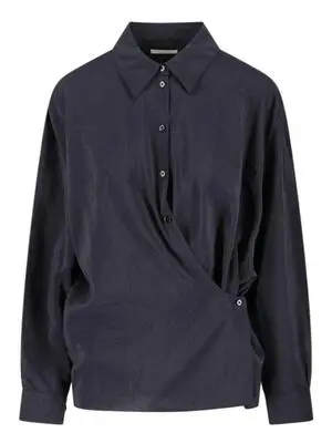 LEMAIRE Twisted Silk Shirt - Black