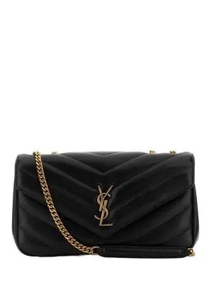 Saint Laurent Leather Medium Loulou Shoulder Bag - Black