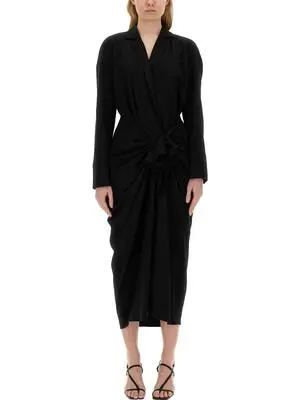 Dries Van Noten Slim Fit Midi Dress - Black